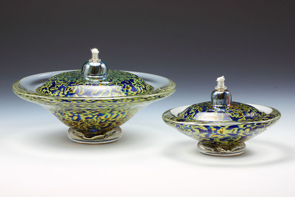 Art Glass Oil Lamps - Gartner Blade Glass